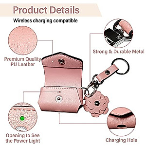 Case for AirPods 3, Apple AirPods 3rd Generation Case Cover for Women, Girls, Snap on Button Closure (Pink)