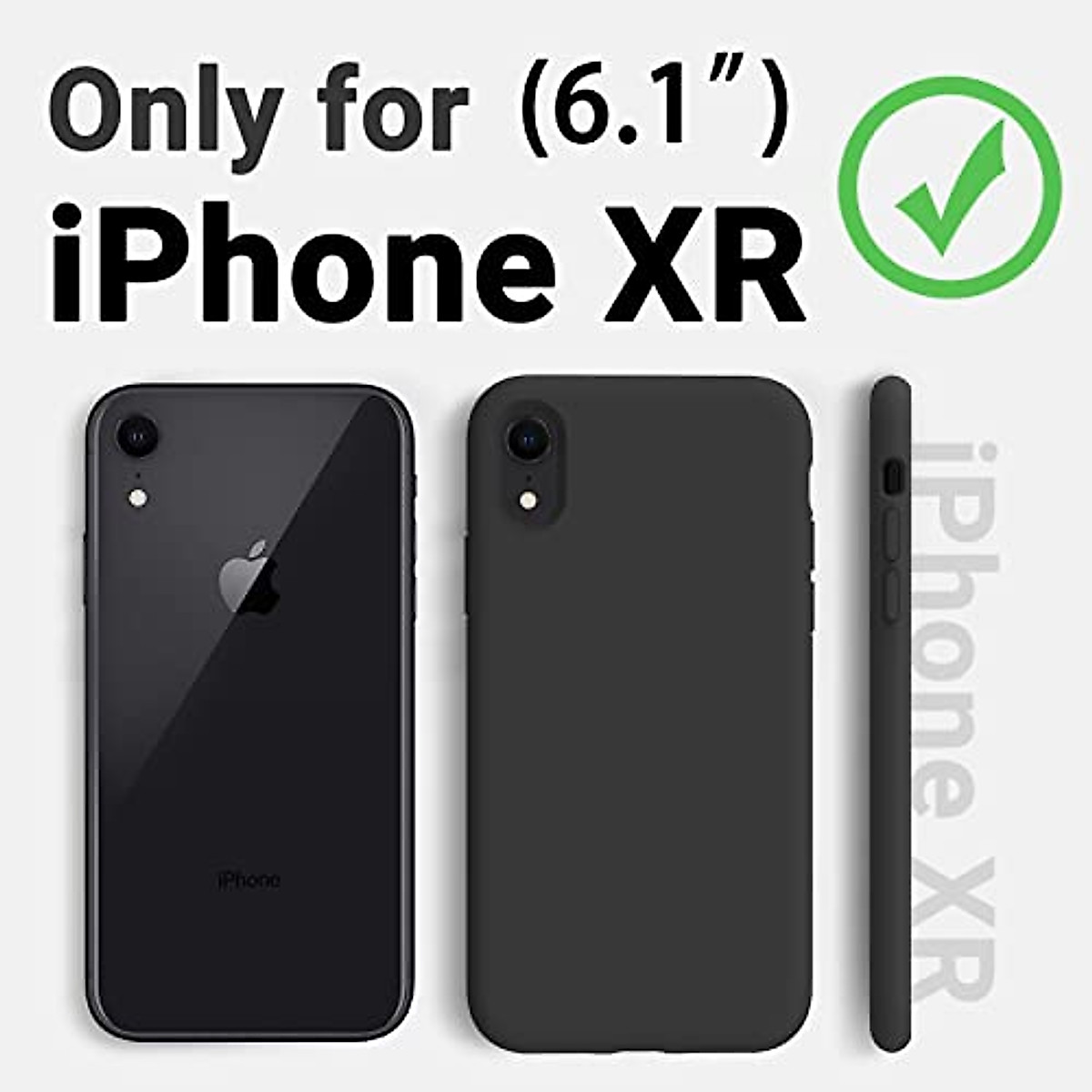 AOTESIER iPhone XR Case Ultra Slim Thin Silicone Cover with Full Body Protection [Anti-Scratch Microfiber Lining] Shockproof Bumper Case Compatible with iPhone XR 6.1 inch, Pure Black