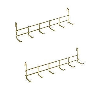 GRIDYMEN Multi-Function Wall Storage and Display Hooks, Decorative Hooks for Wire Wall Grid Panel, 2 in1,Gold