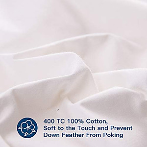 ELEMUSE King Size Extra Thick Fusion Goose Down Feather Filled Mattress Topper, Plush Fluffy Doule Layer Pillowtop Mattress Pad Cover, Soft Featherbed with 8-21 Inch Deep Pocket