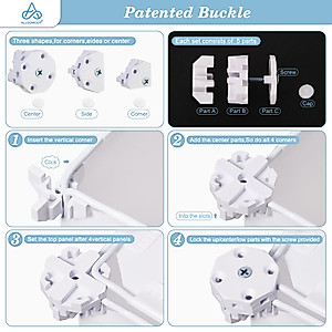 ALLGONICER DIY Assemble Wardrobe Closets, Clothes Dresser Storage Organizer,14"x18" Depth Cubes, Floor-Standing or Wall-Hanging, Sturdy and Weight Bearing with Patented Buckles. (2x4Cubes, White)
