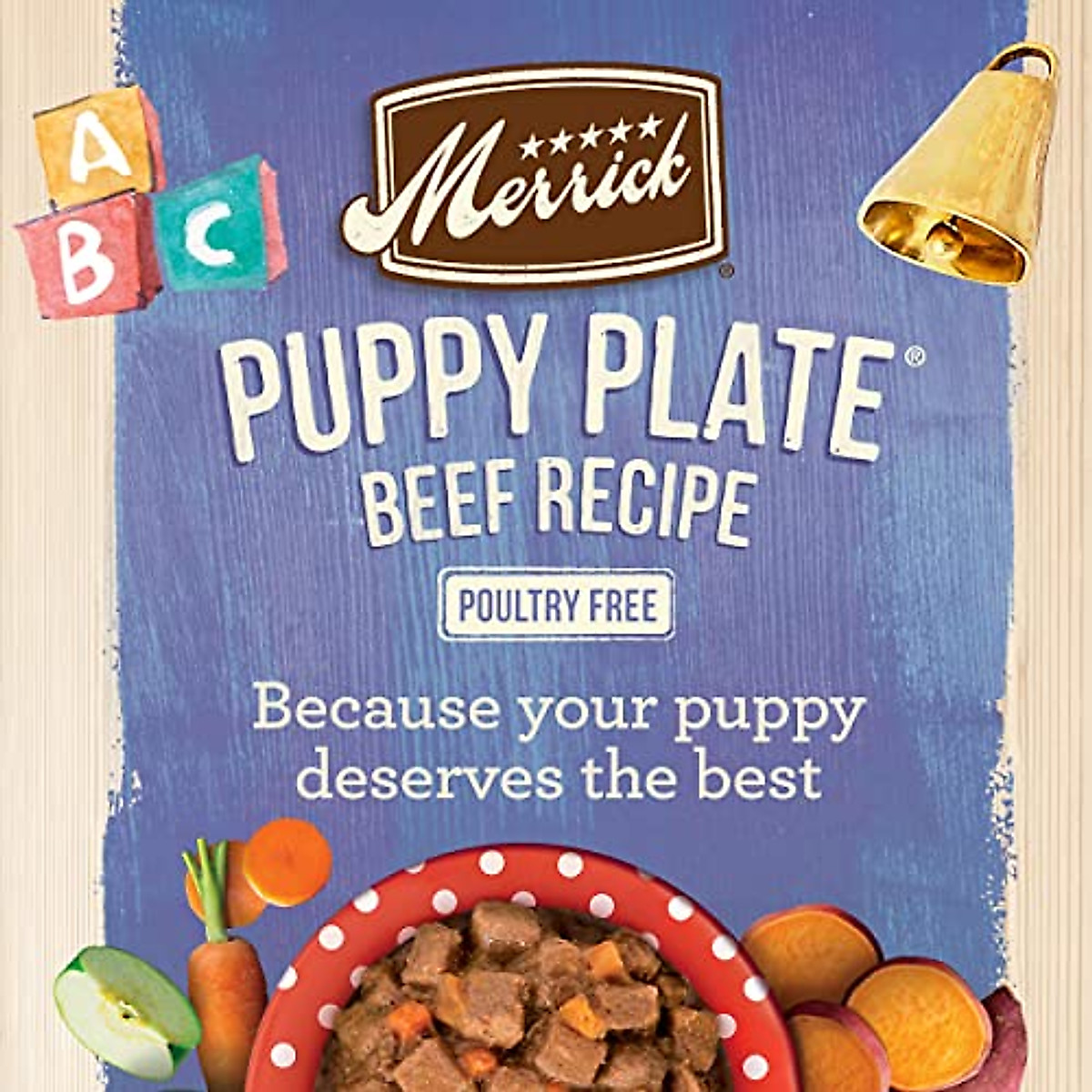 Merrick Grain Free Wet Puppy Food Puppy Plate Beef Recipe - 12.7 Ounce (Pack of 12)