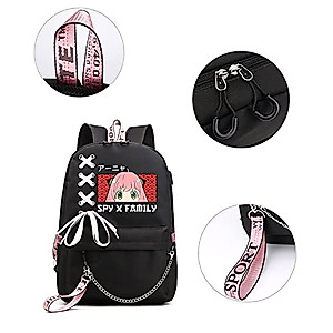 Anya Forger Backpack Cosplay Yor Forger Backpack Kawaii Backpack Schoolbag With Ribbon For Girls