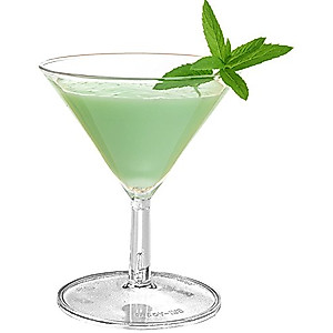 40 Disposable Mini Plastic Martini Glasses Clear Mini Dessert Cups Plastic Cocktail Glasses 2 pc Martini Glass Dessert Glasses Parfait Cups 2 oz Wine Shooter Shot Glasses Candy Bowls Trifle Party Bowl