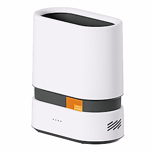 ELPHECO Small Office Trash Can 2.5 Gallon Automatic Bagging Garbage Can Touchless Slim Plastic Trash Bin Smart Oval Trash Can for Bedroom, Toilet, Personal Office, RV White