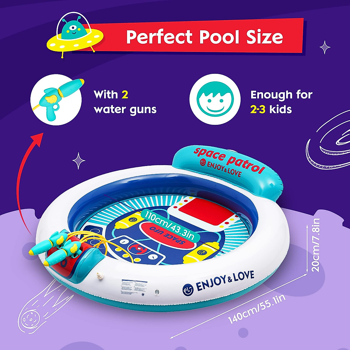 Inflatable Sprinkler Pool for Kids, Outdoor Summer Sprinklers Water Toys for Backyard Yard Lawn, Toddler Splash Pad, Baby Swimming Wading Pool (Classic Edition)