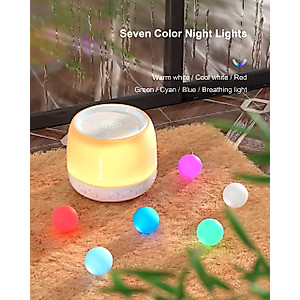 elesories White Noise Machine with Soft Dimmable Nursery Night Light & Multifunctional Speaker Sound Machine with 13 Soothing Sounds for Office Privacy, Rest,Sleep Therapy for Baby Kids Adults