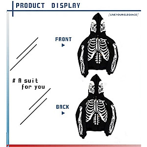NUFR Skeleton Zip Up Hoodie Skeleton Jacket Black Oversized Streetwear Pullover Sweatshirt for Men, XX-Large