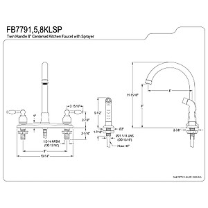 Kingston Brass FB7795KLSP Knight 8-inch Centerset Kitchen Faucet, Oil Rubbed Bronze
