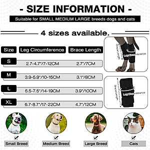 ROZKITCH Dog Leg Protector for Rear Hock Joint or Front Leg Brace, 1 Pair of Dog Leg Compression Wrap Sleeve for Anti Licking Carpal Support Ankle Support Protect Injury Sprain Torn ACL CCL Black L