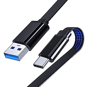 USB-C to USB-A 3.0 Cable, 2Pack 3FT Flat Type C Fast Charger Cord Compatible with Nintendo Switch /PS5 DualSense Controller/Samsung Galaxy S20 S10 Note 20 10 9 Tab S7 S6 Lite S5e /for GoPro Hero 7 6 5