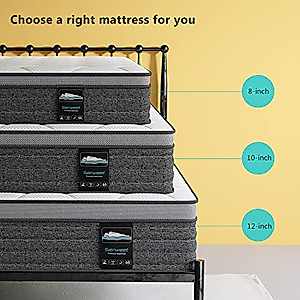Serweet 10 Inch Memory Foam Hybrid Twin Mattress - 5-Zone Pocket Innersprings for Motion Isolation -Heavier Coils for Durable Support -Medium Firm -Fiberglass-Free -Made in North America