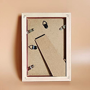 KELE MODEL 4x6 Picture Frames RED Solid Wood Frame, Plastic Panel (Film Needs to be Removed) Table or Wall.Front Window Opening 3.5x5.5 inch.