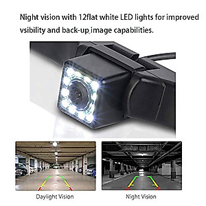 Car Rear View Reversing Backup Camera Automotive with 170°Perfect View Angle 12 LED Lights Night Vision Waterproof Universal Car Backing Camera License Plate