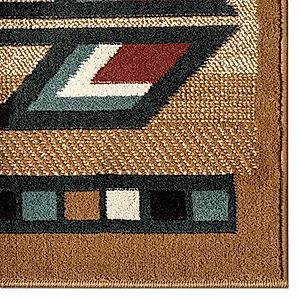 Home Dynamix Premium Sagrada Southwestern Geometric Area Rug Beige/Green, 5'2"x7'4"