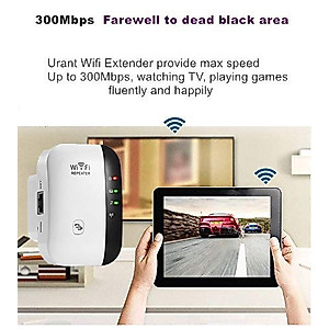 WiFi Range Extender Coverage Up to2640 Sq Ft and 25 Devices WiFi Repeater, Long Range Amplifier with Ethernet Port, Access Point, 1-Tap Setup, Alexa Compatible N300