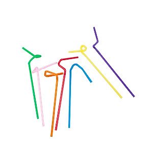 LaMi 75 Super Flex Straws, Plastic Assorted Colors