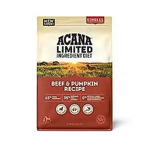 ACANA® Singles Limited Ingredient Dry Dog Food, Grain-free, High Protein, Beef & Pumpkin, 4.5lb