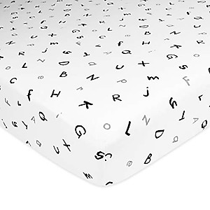 American Baby Company New Baby Welcome Kit with Muslin Cotton Swaddle Blanket & Fitted Pack N Play Playard Sheet, Alphabet, for Boys & Girls