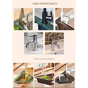 Cassalino Kitchen Sink Drain and Strainer Basket - Adjustable Drainer Rack - Multifunctional Sink Filter - Drain Basket Hangs on Faucet Fits All Sink