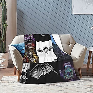 Heavy Metal Avenged Music Sevenfold Blanket Throw, Ultra-Soft Fleece Flannel Blanket Lightweight Throw Blankets for Couch Sofa Living Room for Kids Adults 80"X60"