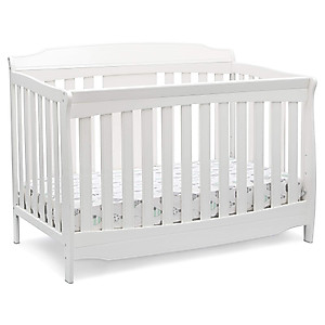 Delta Children Westminster 6-in-1 Convertible Baby Crib, Greenguard Gold Certified, Bianca White