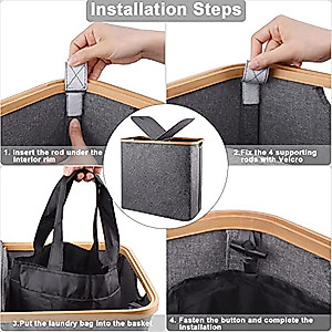 SUPDEJA Double Laundry Hamper with Lid, 100L Large Laundry Hamper 2 Section with Removable Laundry Bags, 2 Dividers Dirty Clothes Basket with Handles Collapsible Foldable Laundry Baskets with Lid