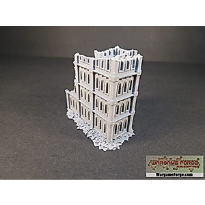 Ruined Gothic Building 8 6mm/8mm Tabletop Terrain Compatible with Epic, Adeptus Titanicus, Hex Maps