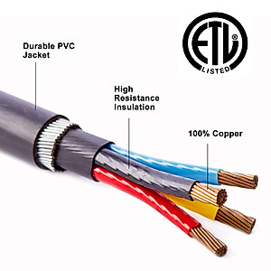 PAULINN 50 Amp Generator Box, Bundle with 15FT 50 Amp RV Power Extension Cord with Cord Organizer, Heavy Duty NEMA 14-50P to SS 2-50R, 6/3+8/1 Gauge RV Twist Locking Adapter Plug, ETL Listed