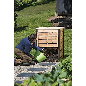 Gardener's Supply Company Cedar Compost Bin | Heavy Duty Outdoor Composter with Aluminum Corners & Steel Handles | Holds 110 Gallons Designed for Good Aeration | Best for Backyard Garden Composting
