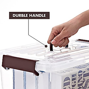 Krihan 14 L Plastic Storage Box with Latch Lid, Clear Latching Box, 6-Pack