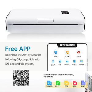 MIGYKO A4 Portable Paper Printer Thermal Printing Wireless BT Connect Compatible with iOS and Android Mobile Photo Printer Support 210mm Wide for Outdoor Travel Home Office Printing Sketches Reports