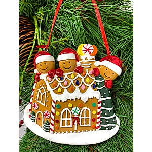 Christmas Ornaments Tree Decorations Gingerbread House Ornament Holiday Home Decor Ginger Bread Man Decoration Keepsake 2020 with a Black Pen Marker to Personalized - 3 Gingerbread Man