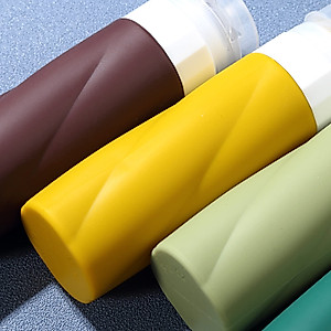 Gemice Travel Bottles for Toiletries, 3oz Tsa Approved Travel Size Containers BPA Free Leak Proof Travel Tubes Refillable Liquid Travel Accessories with Clear Toiletry Bag (4 Pack)