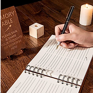 Funeral Guest Book Alternatives for Memorial Service Sign-in Memorial Books for Celebration of Life Include 4x6 Inch Thank You Cards with Envelopes Share A Memory Cards Wooden Table Sign (Brown)