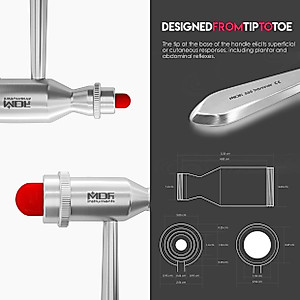 MDF Instruments, Tromner Neurological Reflex Hammer with Pointed tip Handle for cutaneous and Superficial responses - Free-Parts-for-Life & Lifetime Warranty - Red (MDF555-02)