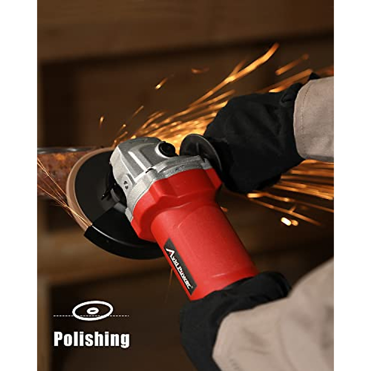 AVID POWER Angle Grinder with Paddle Switch, 8 Amp Metal Grinder with 4-1/2 Inch Grinding Wheel 12000 RPM Electric Angle Grinder Tool with Adjustable Side Handle