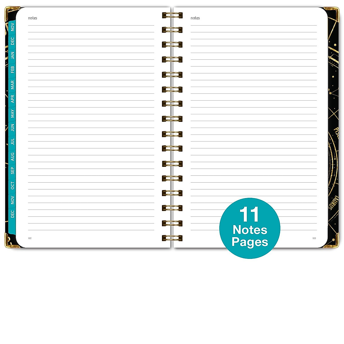 HARDCOVER 2024 Planner: (November 2023 Through December 2024) 5.5"x8" Daily Weekly Monthly Planner Yearly Agenda. Bookmark, Pocket Folder and Sticky Note Set (Zodiac)
