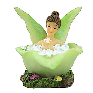 NW Wholesaler 2.75 Inch Miniature Fairy Taking a Bath Figurine - Miniature Fairy for Fairy Gardens and Garden Decor