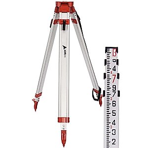 AdirPro 14-Foot Aluminum Grade Rod & AdirPro Aluminum Tripod with Quick Clamp (Orange) Bundle