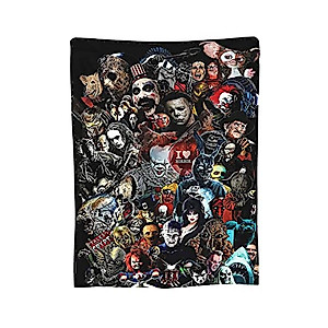 Horror Movie Characters (Many Faces of) Flannel Blanket,Super Soft, Comfortable and Warm, Perfect for Sofa, Living Room and Bedroom 80"X60"