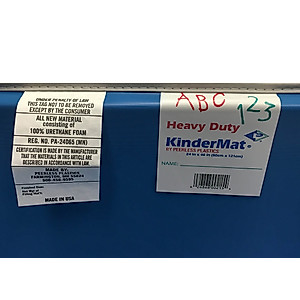 KinderMat, Heavy-Duty 1" Thick Rest Mat, 4-Section Rest Mat, 48" x 24" x 1", Blue/Teal with Grey Binding, Great for School, Daycare, Travel, and Home, Made in The USA