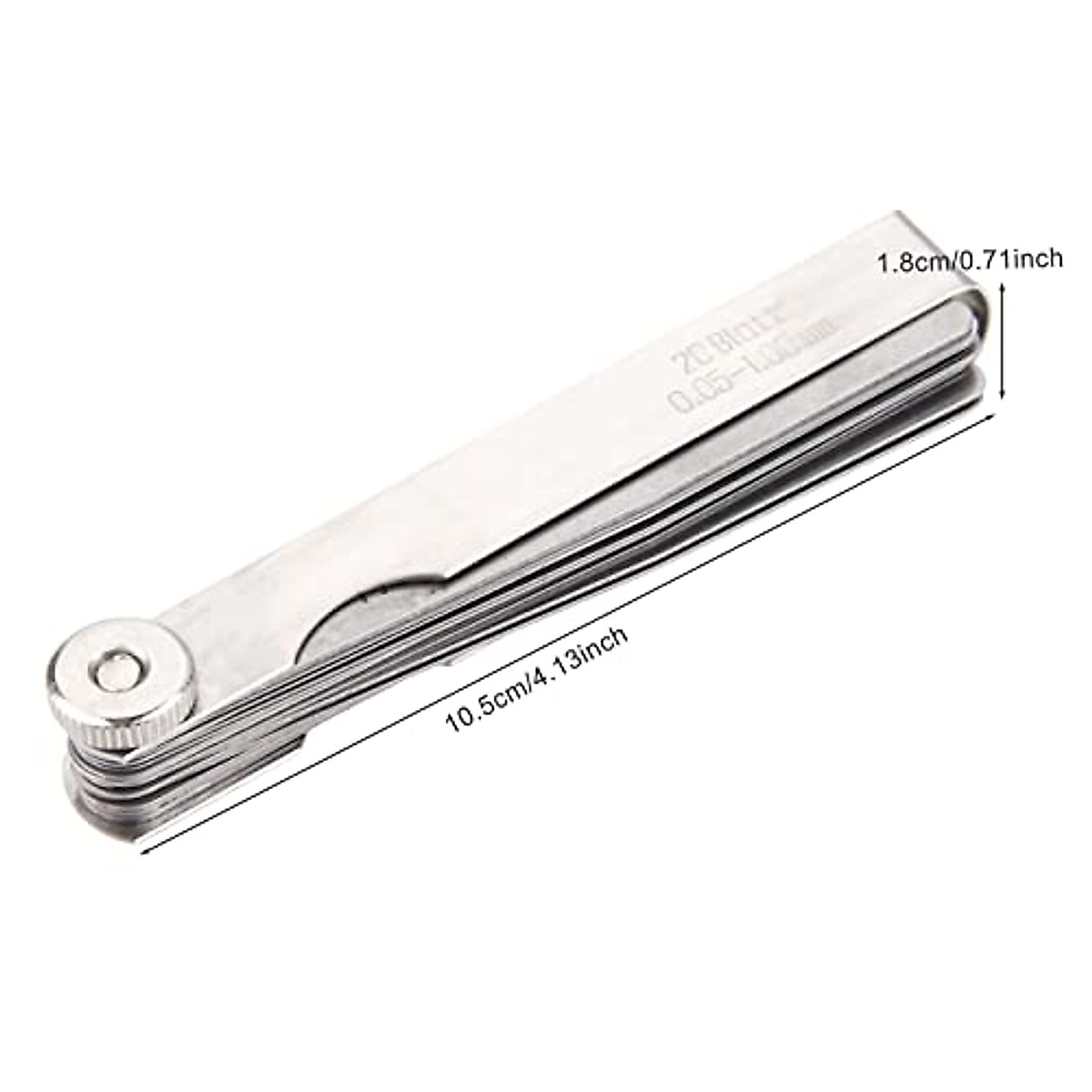 20 Blades Feeler Gauge, Universal Stainless Steel Feeler Gauge, Gap Measuring Tool/Metric Imperial Measure Hand Tool for Repairing, Checking Valves,etc
