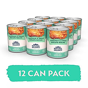 Natural Balance Limited Ingredient Adult Grain-Free Wet Canned Dog Food, Chicken & Sweet Potato Recipe, 13 Ounce (Pack of 12)