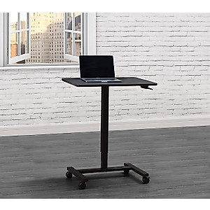 Studio Space Mobile, Portable Laptop Desk Cart with Pneumatic Height Adjustments for Home Office & School, 27", Black
