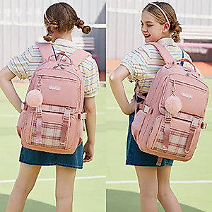 YOJOY Girls Backpack 15.6 Inch Laptop School Bag Cute Kids Elementary College Backpacks Large Bookbags for Teen Girl Women Students Anti Theft Travel Daypack