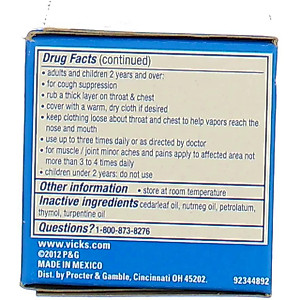 Vicks cough Vaporub Ointment, 1.76 Oz by Vicks (Pack of 2)