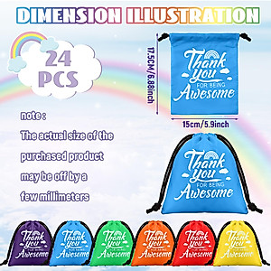 Paterr 24 Pcs Thank You Employee Appreciation Gift Bags Thank You Goodie Bags Thank You for Being Awesome Drawstring Team Bags for Coworker Colleague Teacher Office