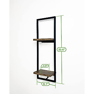 Cocoyard Floating Shelves, Wall Mounted Shelf, Set of 2. Modular Wall Shelf Set. Perfect for Living Room Bedroom Bathroom. Great Gift Ideas for Plant Lovers (Black, 8.1" W x 4.9" D x 23.6" H)