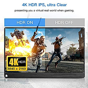 Eyoyo Portable Computer Monitor 4K Gaming Monitor 13.3 inch 3840x2160 UHD IPS Display USB-C Monitor Compatible with Mac Laptop PS4 Xbox One Smartphone